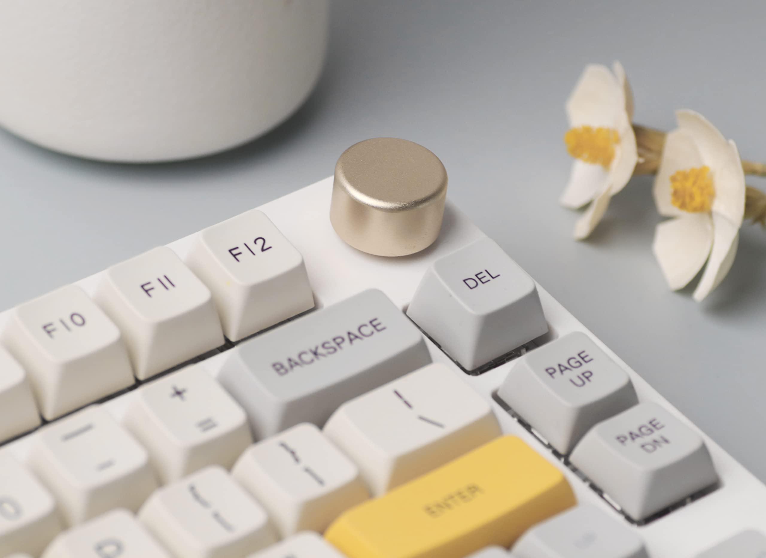 EPOMAKER Upgrade Knob for Mechanical Gaming Keyboards, Suitable for TH66/TH80 PRO/Skyline75/Eclair75/Feker IK75, etc (Gold)