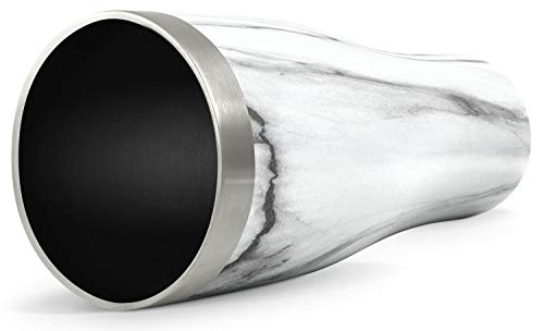Simple Modern Tumbler with Clear Flip Lid and Straw | Reusable Insulated Water Bottle Stainless Steel Travel Mug | Slim Cruiser Collection | 32oz, Pattern: Carrara Marble