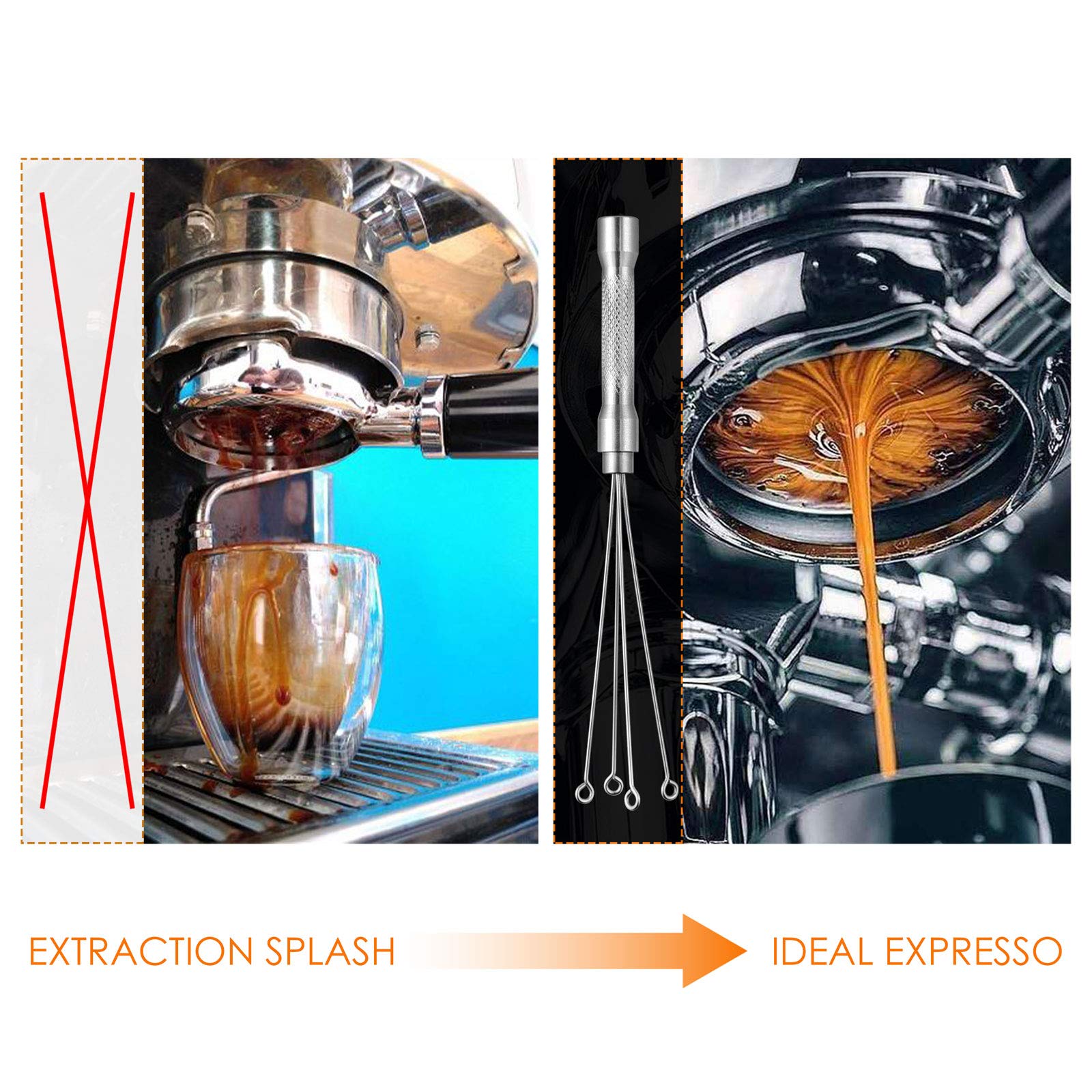 Espresso Coffee Stirrer, MATOW Stainless Steel Mini Whisk for Espresso Stirring Distribution β Professional Coffee Powder Stirring Tool