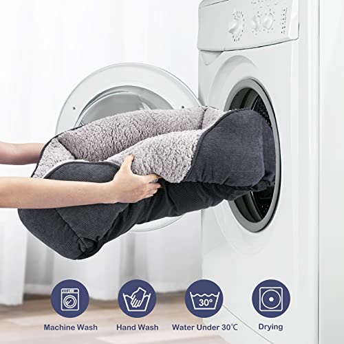 Siooko Small Dog Beds for Small Dogs Machine Washable Rectangle Puppy Bed with Anti-Slip Bottom, Soft Sleeping Pet Bed Durable (20'', Grey)