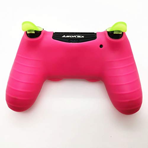 Ps4 Controller Skin Silicone Case Grip Glow in Dark Protective Cover for PS4/slim/Pro Dualshock 4 Controller(Glow Pink)