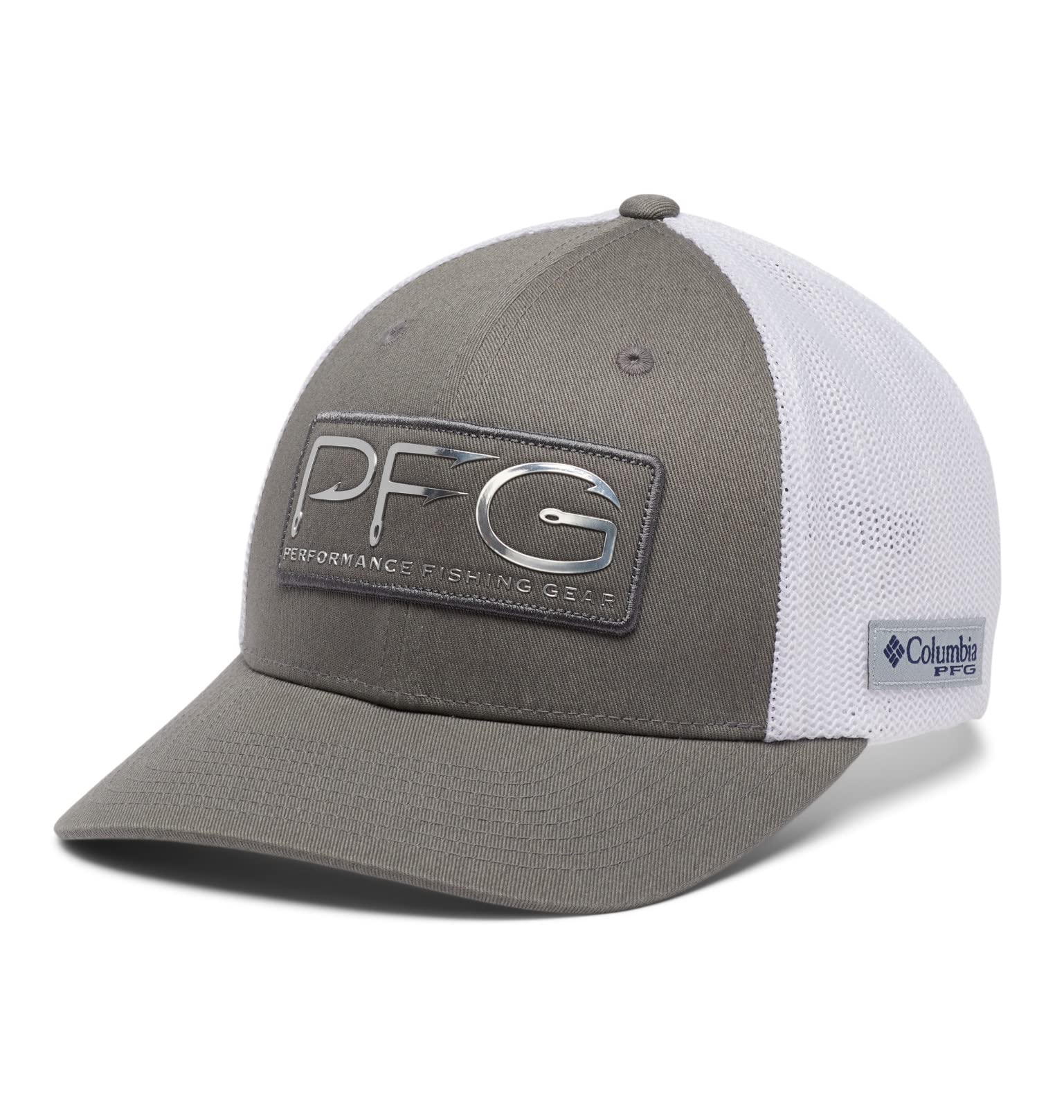 Columbia Unisex PFG Hooks Mesh Ball Cap - Low, Titanium/Silver, Small/Medium