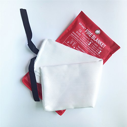 Fire Blanket for Home, Fiberglass Fire Suppression Blanket for Kitchen, Flame Retardant Protection and Heat Insulation Emergency Fireproof Safety Blanket for People, 39.3"x39.3"