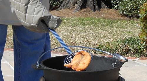King Kooker CIFFB 6-Quart Cast-Iron Dutch Oven with Aluminum Lid and Basket