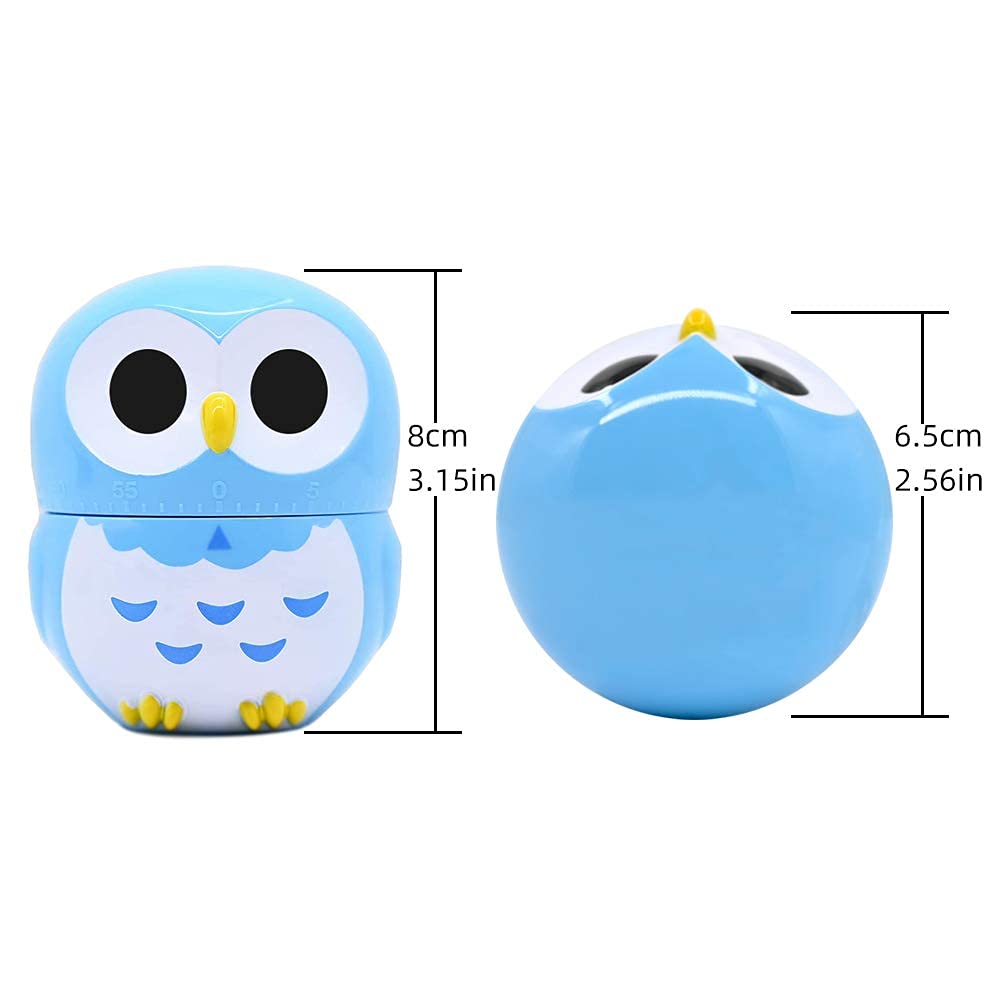 Dolovemk Kitchen Timer,Analog Timer,60 Minute Wind Up Timer Egg Timer-Loud Ring Timers,No Batteries Required 100% Mechanical (Owl)