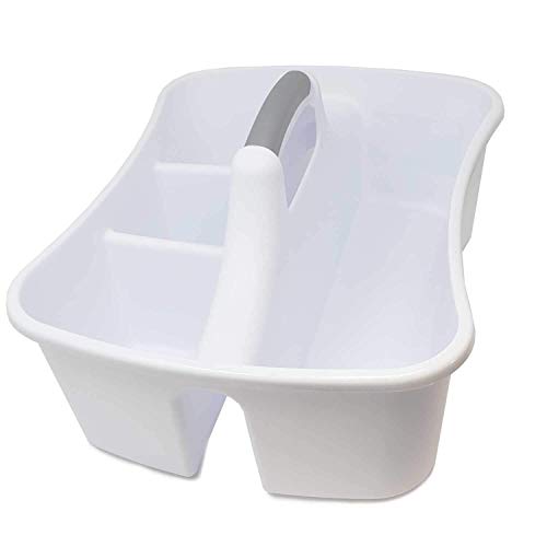 LavoHome Bath Kitchen Divided Compartment Caddy Storage Sink Organizer Janitors Bucket Cleaning Storage Holder Shower Supplies Cabinet Container