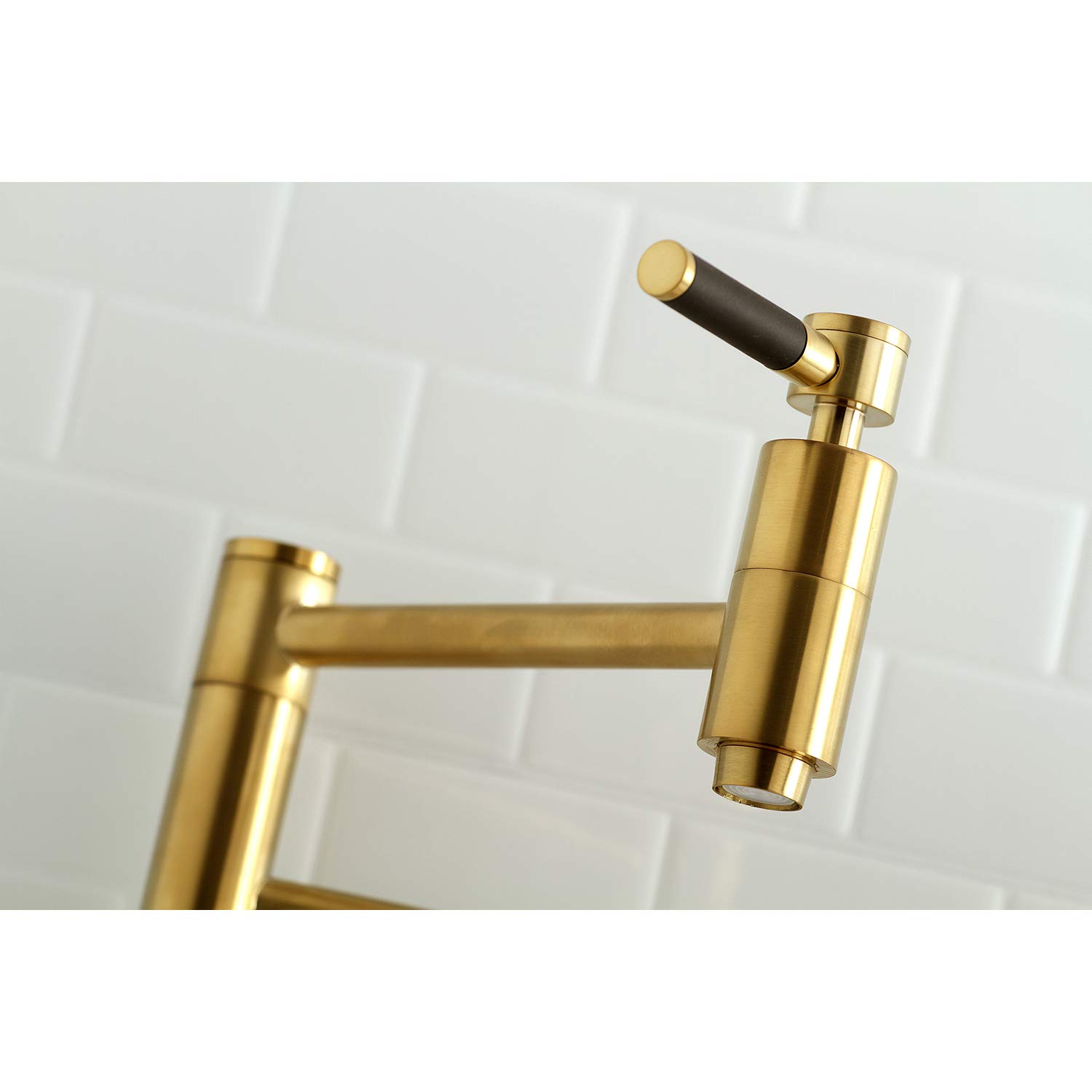 Kingston Brass KS8107DKL Wall Mount Pot Filler Kitchen Faucet, Brushed Brass
