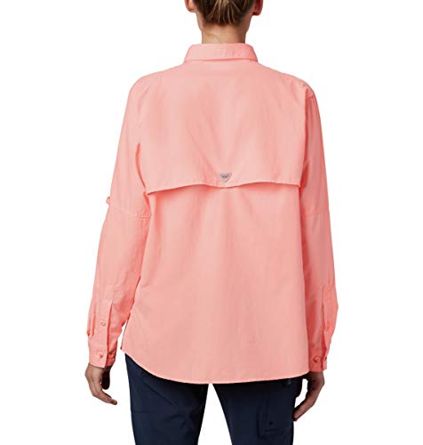Columbia Women's PFG Bahama II Long Sleeve Shirt, Tiki Pink, X-Small