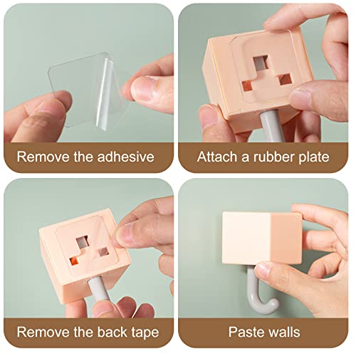 Firlar 4PCS Creative Adhesive Wall Hook Key Holder, Cute Pet Hooks, Strong Viscose Punch Free Hooks, Coat Hooks Utility Hooks for Bathroom/Bedroom/Kitchen Hanging Keys, Towel, Bag