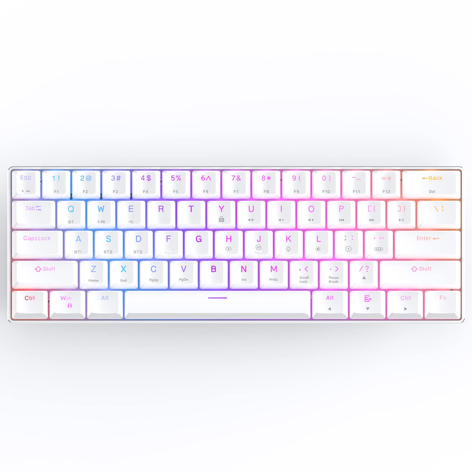 CIY AK61 Hot-Swappable Mechanical Keyboard with CNC Aluminum Case, RGB Wireless/Wired Gaming Keyboard, Double Shot Keycaps,2000mAh Battery(Gateron Yellow Switch)