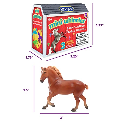Breyer Horses Mini Whinnies Barn Surprise | 3 Horses | Random Assortment | 1:64 Scale | Horses Measure 2" x 1.5" | Model #7846