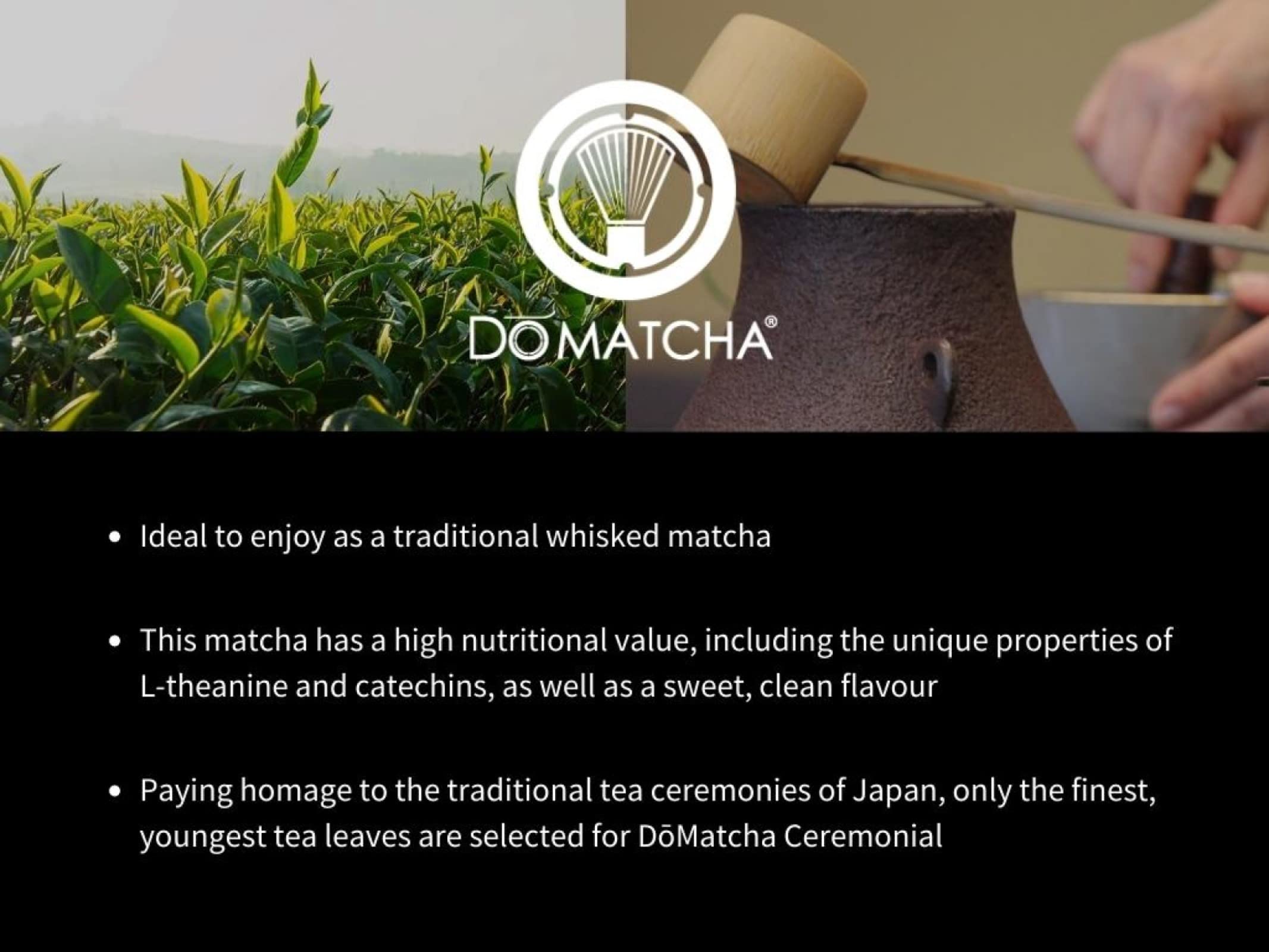 DoMatcha - Organic Ceremonial Green Tea Matcha Powder, Natural Source of Antioxidants, Caffeine, and L-Theanine, Promotes Focus and Relaxation, Kosher, 75 Servings (2.82 oz)