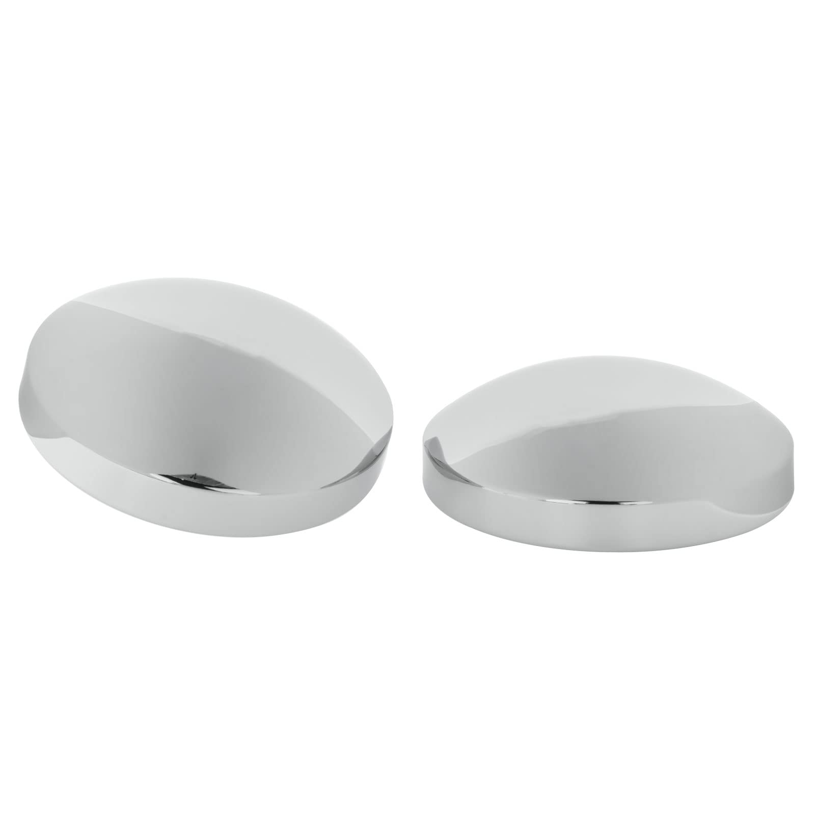 CHDT66 Semi Truck Hub Cap Cover - 8'' Inside Diameter Dome Rear Wheel Hub Cap Cover Kit - Chrome Metal - for Drive Axle Wheel Universal Fit - 2 Pc Pack, Lip: 1'', Silver