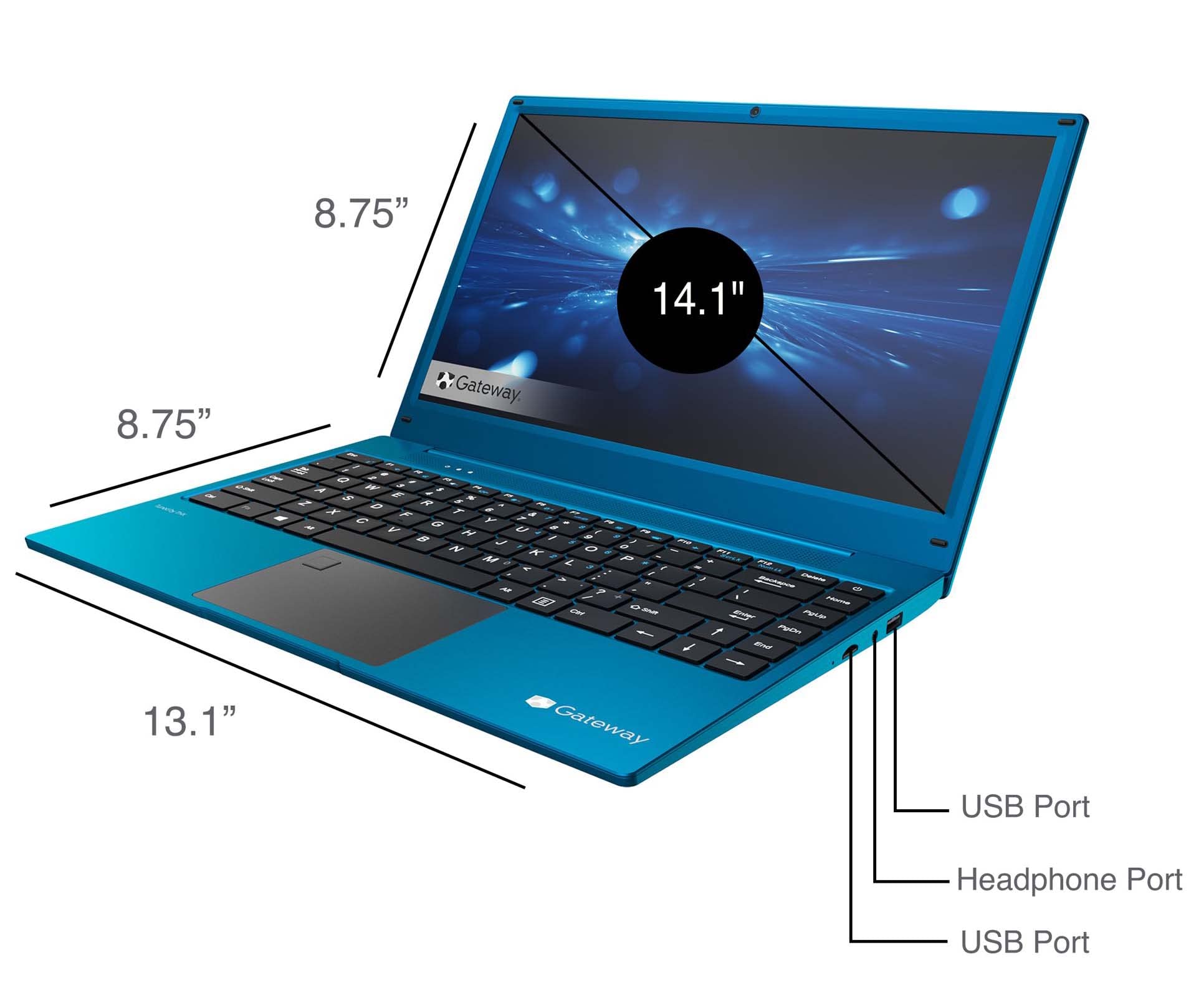 Gateway 14.1" FHD High Performance Laptop in Blue Ryzen 5 Quad-Core up to 3.7 Processor 8GB DDR4 RAM 256GB SSD HDMI Wi-Fi Win 11