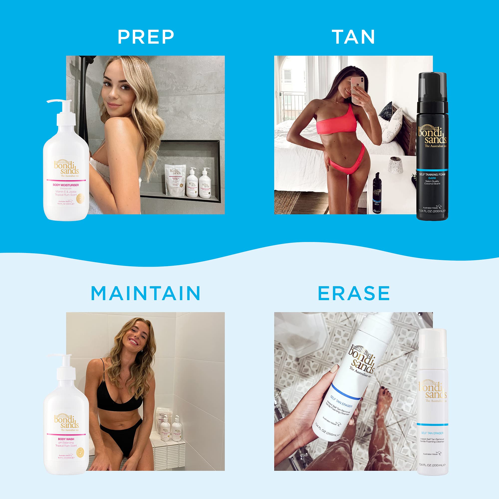 Bondi Sands Tropical Rum Body Moisturizer | pH Balanced Formula Helps Prolong Your Tan and Nourishes + Hydrates with Vitamin E + Jojoba | 17 Oz/500 mL