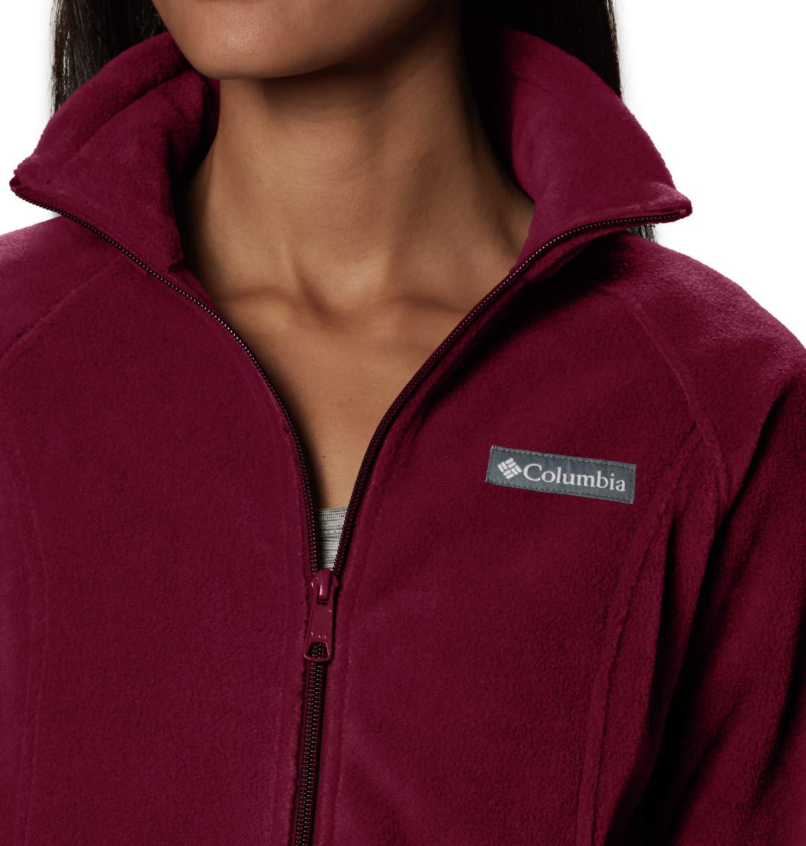 Columbia Women's Benton Springs Full Zip Jacket, Soft Fleece with Classic Fit, Rich Wine, Medium