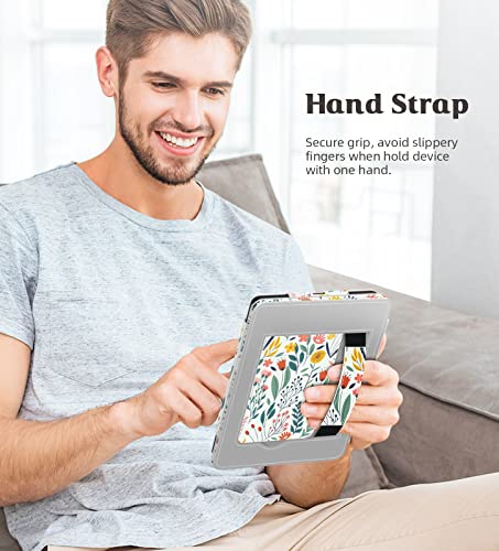 MoKo Case for 6.8" Kindle Paperwhite (11th Generation-2021) and Kindle Paperwhite Signature Edition, Slim PU Shell Cover Case with Auto-Wake/Sleep for Kindle Paperwhite 2021, Flowers