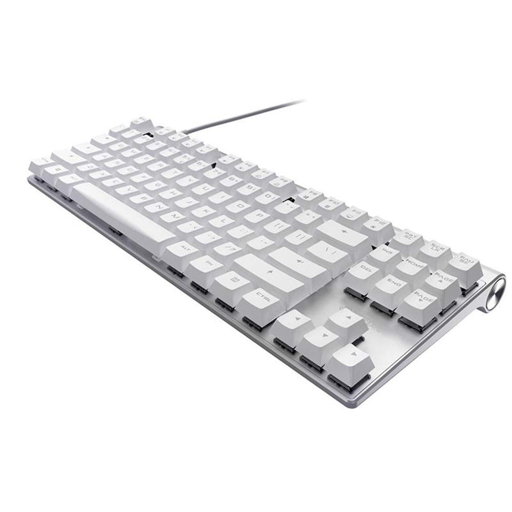 YADSHENG Mechanical Gaming Keyboard USB 2.0 Wired 87 Keys White Backlit Cherry MX Switch Mechanical Keyboard Suitable for Office and Home Use Keyboards (Color : White, Size : Brown Switch)