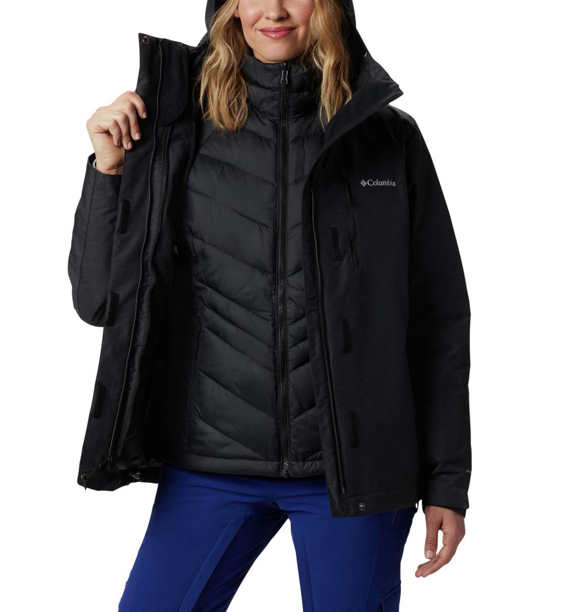 Columbia Women's Whirlibird Iv Interchange Jacket, Black Crossdye, X-Large