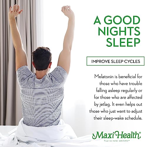 Maxi Health Chewable Sleep Aid Tablets - Natural Supplement for Children and Adults - Helps Fall Asleep Faster and Stay Sleeping Longer (Chewable, 200 Count)