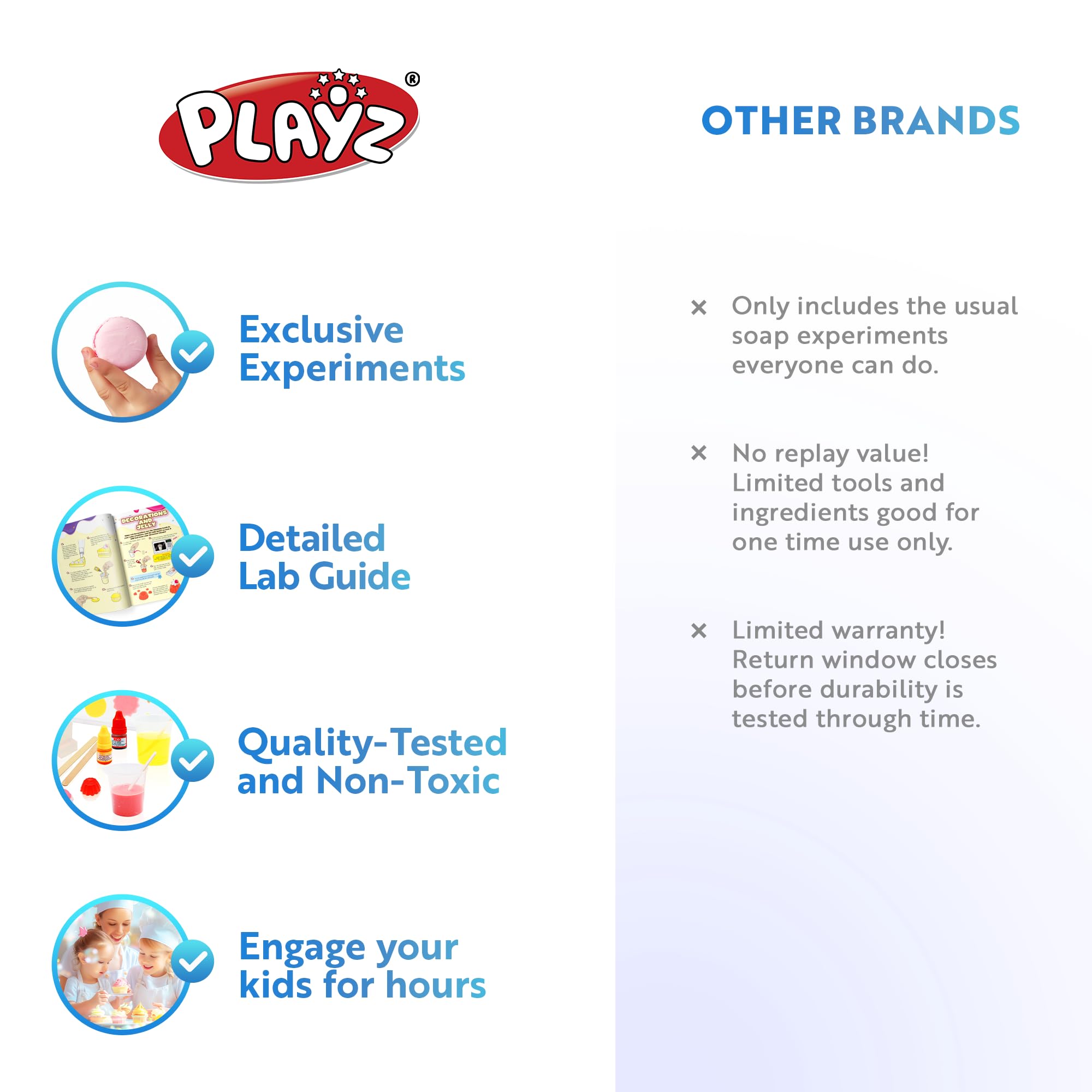 Playz Yummy Cupcake Soap & Bubbles DIY Science Kit - Fun STEM Gift for Age 8, 9, 10, 11, 12 Year Old Girls and Boys - Educational Arts and Crafts for Kids Age 8-12