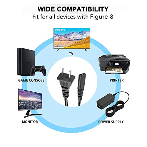 XXFMTJJ Replacement 5FT New Power Input: 110V - 120V 50-60Hz AC in Power Cord Outlet Plug Cable Lead Compatible with Aiwa Exos-9 Exos9 Portable Boombox Bluetooth Speaker
