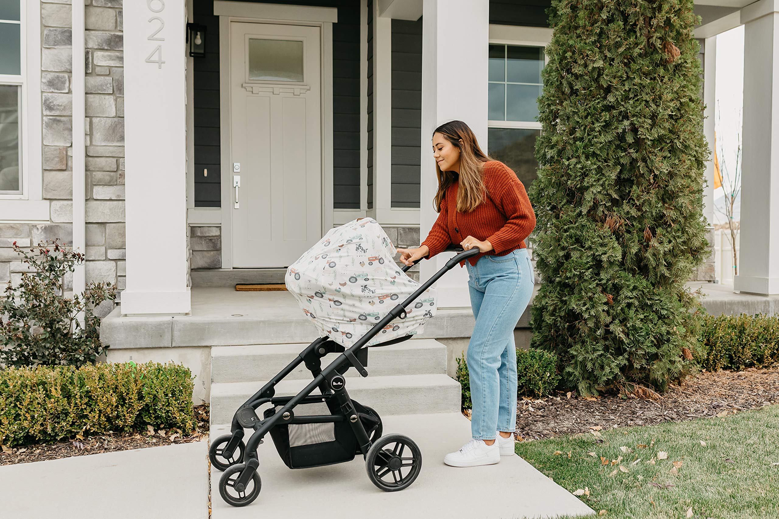 Copper Pearl Multi-Use Cover: Car Seat Covers, Nursing Cover, and Stroller Cover for Sun - Stretchy Fabric, All-Season Use, Stylish Designs, Easy Access for Moms - Jo