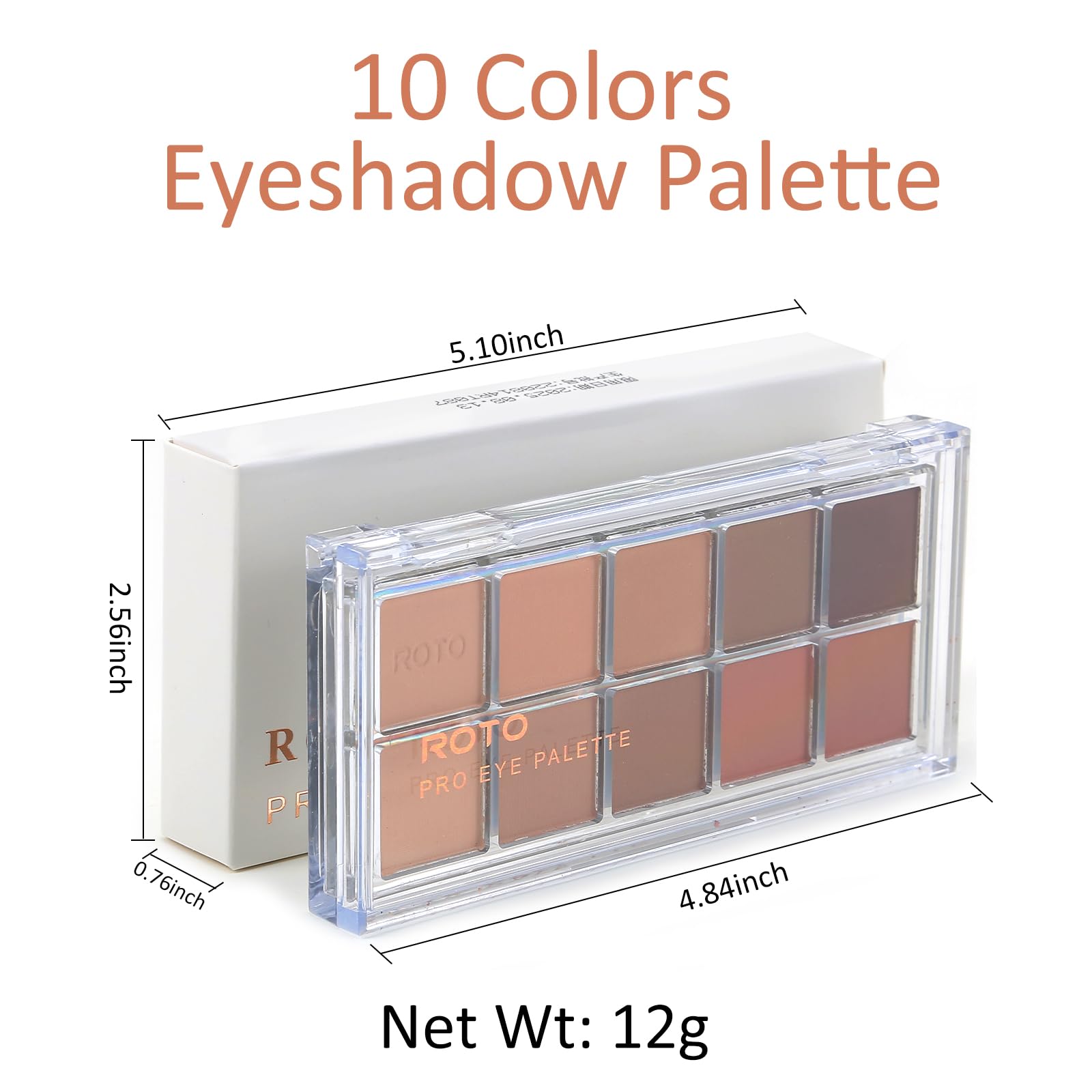 Erinde 10 Color Eyeshadow Palette Makeup - Matte Shimmer Glitter Eye Shadow, Ultra-Blendable, High Pigmented, Naturing-Looking, Neutral Nude Eyeshadow Palette with Professional Brush, Light shadow