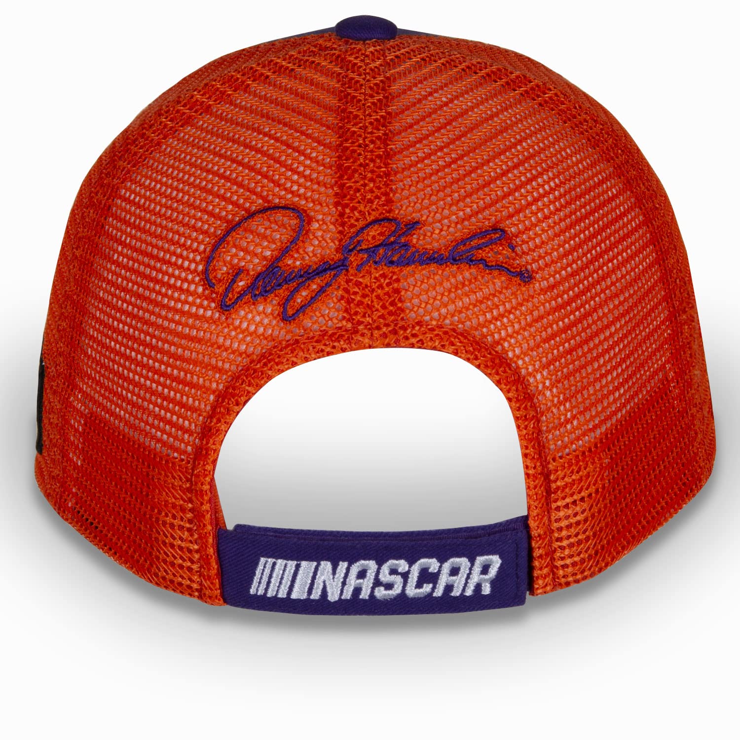 Checkered Flag Sports Denny Hamlin #11 2023 NASCAR FedEx Sponsor Orange Adjustable Trucker Mesh Hat