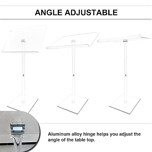 Clear Acrylic Podium Stand, Portable Podium Conference Lecterns Acrylic Pulpits for Churches Weddings Classroom Concert Speech