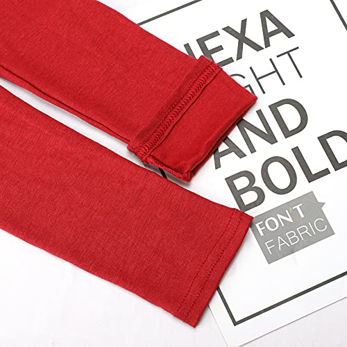 KEREDA Girls Leggings Tutu Skirt Pants Kids Cotton Footless Tights 10-12 Red