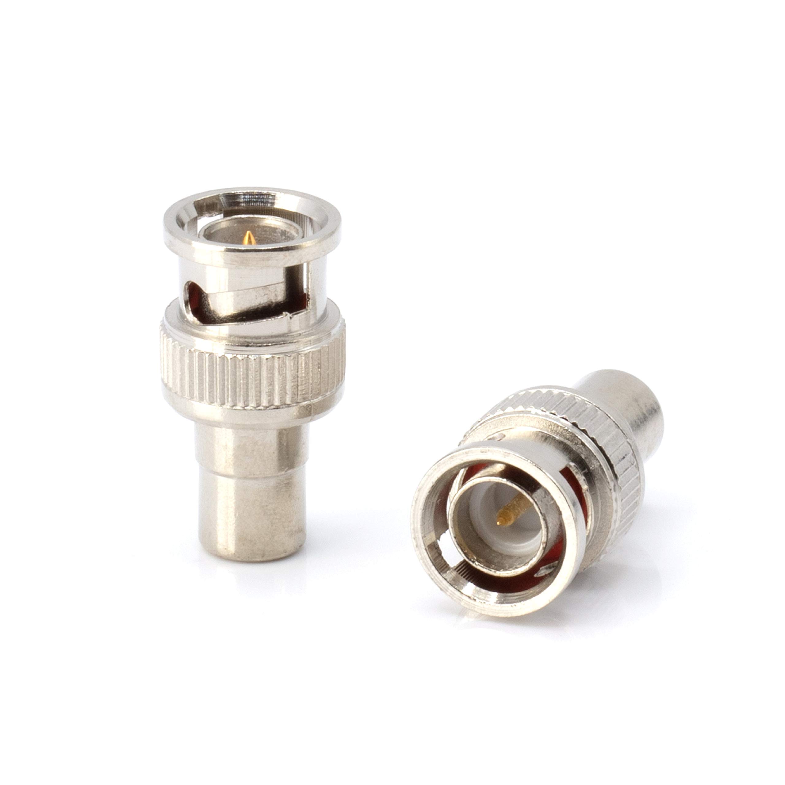 THE CIMPLE CO BNC to RCA Male to Female Adapter Pack, 10 Pieces, Metallic Silver