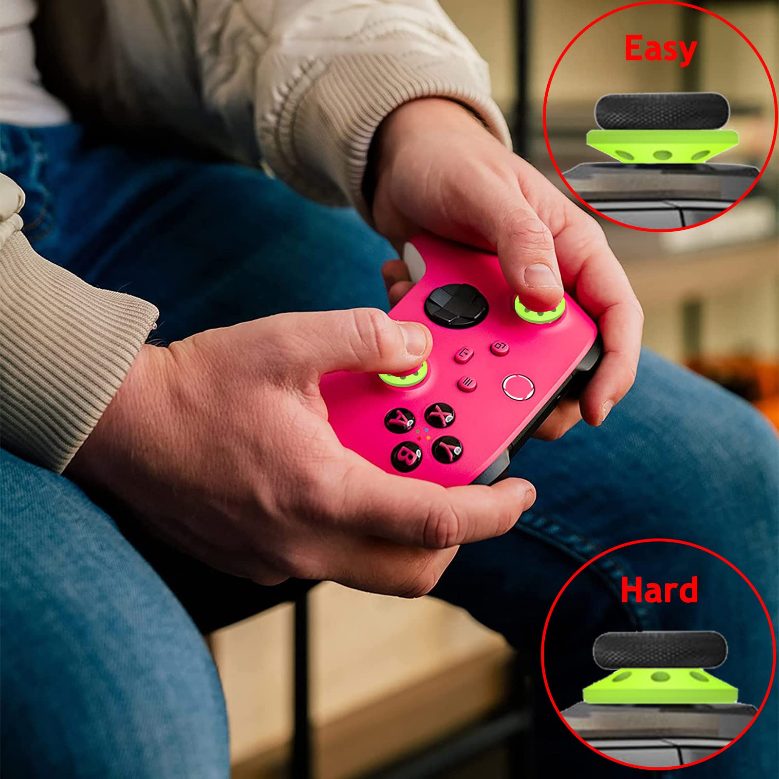 Controller Precision Rings Compatible with PS5/PS4/Xbox Series X S/Xbox One S X/Xbox Elite 2 Core/Xbox Core/Switch Pro Aim Assist Motion Control Ring Green Accessories Silicone