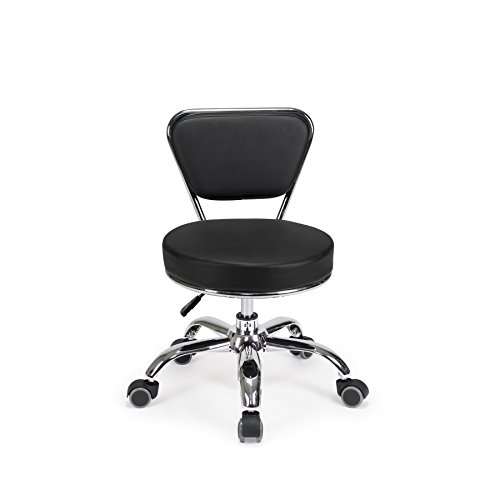 MAYAKOBA Dayton Garage Rolling Seat (Black) Pneumatic, Short Stool with Adjustable Height 13"-15", Perfect for Garage Mechanic, Home Gardening, Factory Technician Task, School and Lab