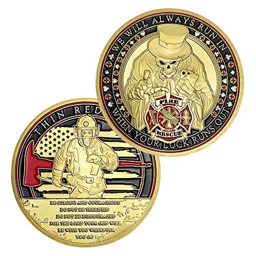 Firefighters Challenge Coin Thin Red Line Fire Dept.