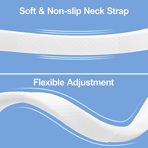 SKD RV Tech Portable Neck Fan, 3600mAh Rechargeable Portable Fan, Hands Free Bladeless Fan, Adjustable Personal Fan with USB Charging 3 Speeds for Kitchen, Office, Outdoor (White)