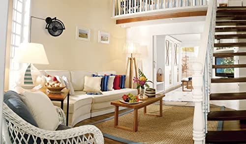 Vento VIVI-DC 10 In. Wall Mount Swivel fan with Folding Arm (Walnut)