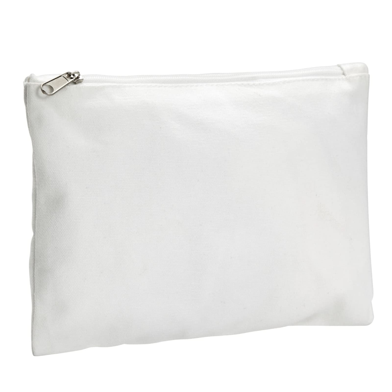 Bright Creations 6-Pack White Makeup Bag Set with Zipper - 8x6 Customizable Cotton Canvas Pouches for DIY Arts and Crafts, Items to Tie-Dye for Cosmetic Items, Stationary, Party Favors