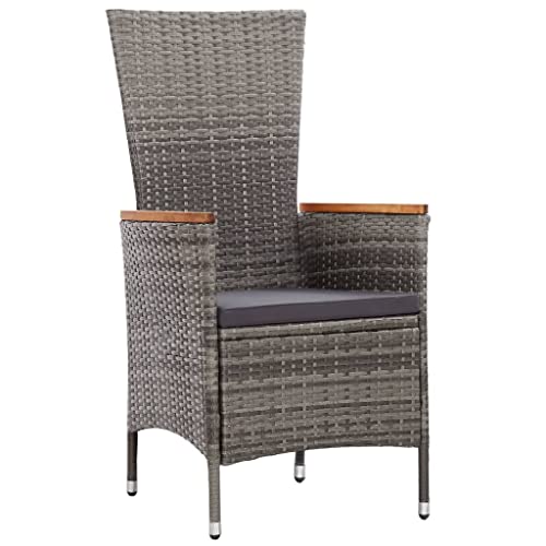 MBFLUUML Outdoor Patio Furniture, Patio Dining Sets, 7 Piece Patio Dining Set with Cushions Poly Rattan Gray Suitable for Patio, Porch, Backyard, Balcony.