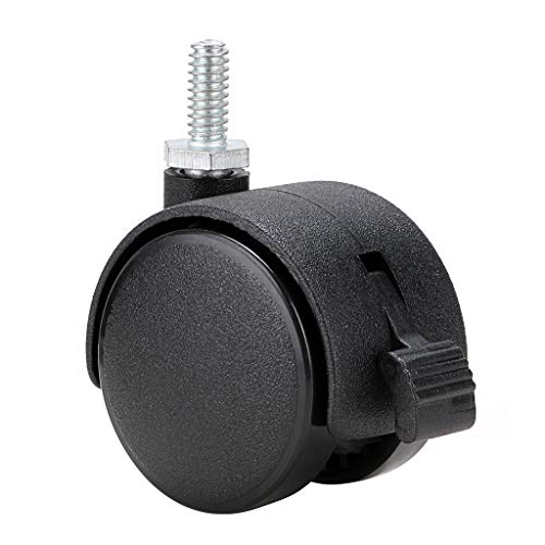 Skelang 4 Pcs 1.5" Nylon Plastic Swivel Stem Casters Wheel with Brakes, Stem Diameter 5/16β for Office Chair, Game Chair, Kitchen Shelf, Sofa