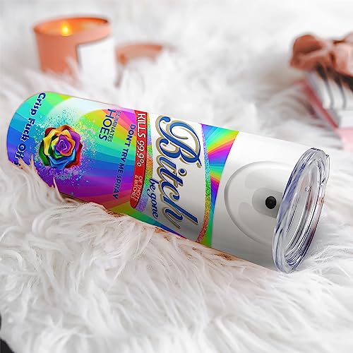 PuresDesigns Bitch Be Gone Tumbler - Bitch Be Gone Cup - Bitch Spray - Bitch Be Gone Spray Insulated Stainless Steel Funny 20oz Tumbler