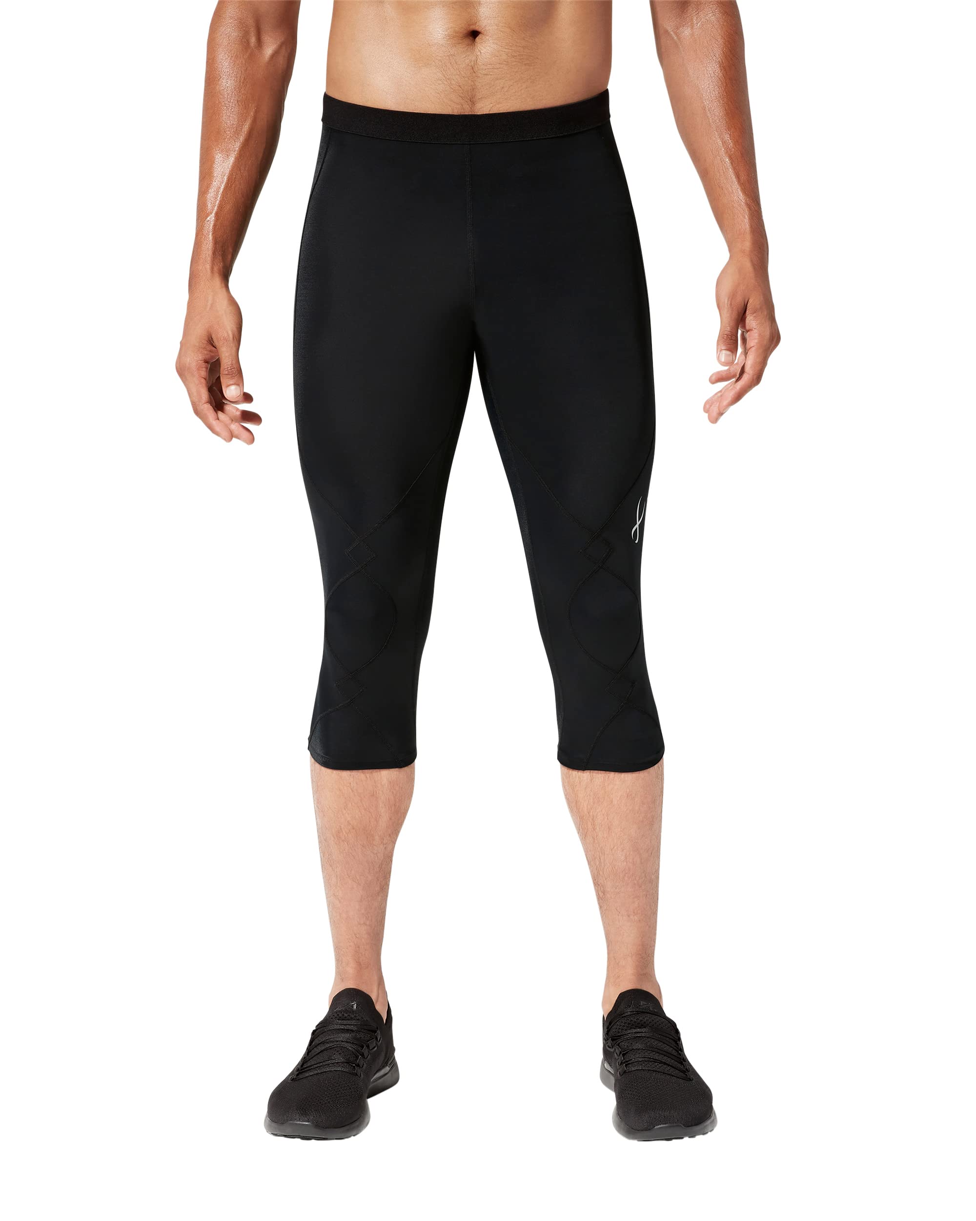 CW-X Men's Expert 3.0 Joint Support Compression 3/4 Tight, Black, X-Large