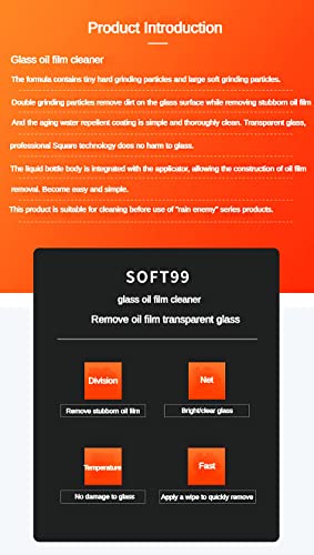Golden Hoo Windshield Oil Film Cleaner, Remove Aging Coating Layer, Rear View Mirror Cleaner, Clean Glass, Clear Vision，soft99