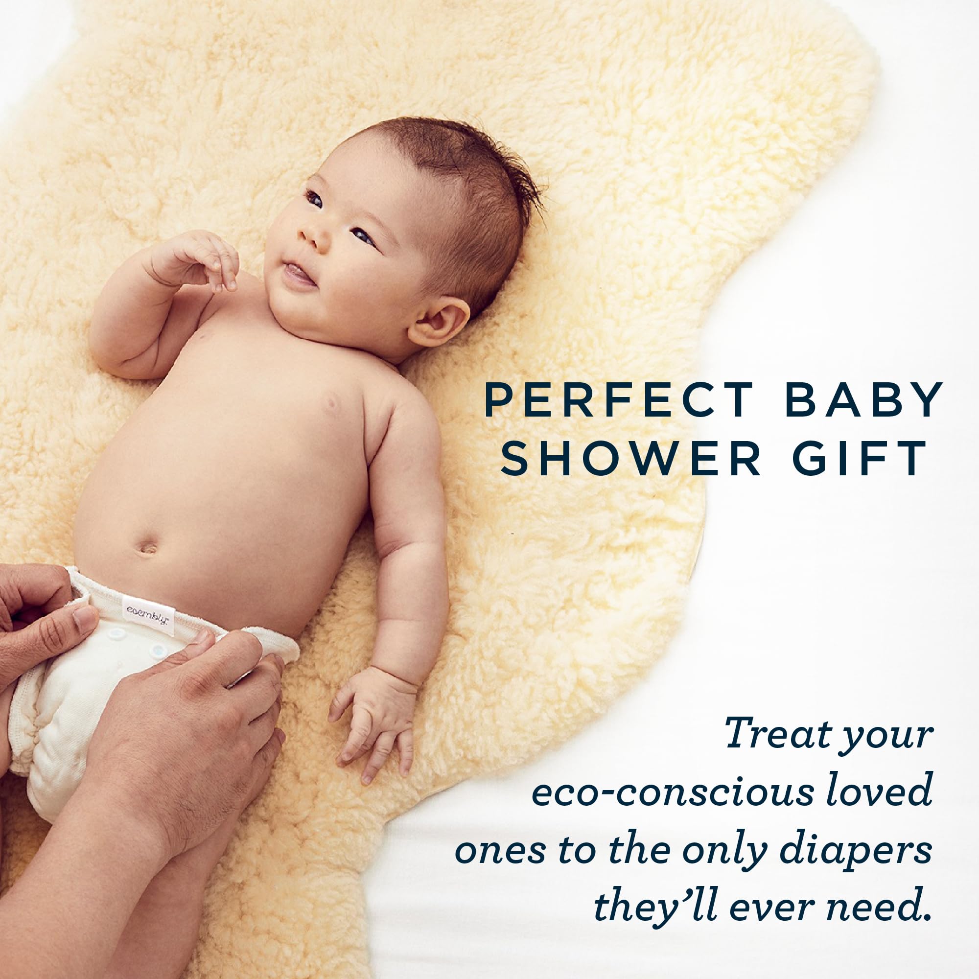 Esembly Cloth Diaper Try-It Kit, Starter Gift Set, Includes 3 Organic, Reusable Diapers Inners, 1 Stylish Outer, Patented Detergent & Wet Bag - Earth-Friendly Diapering, Sea Glass, Size 1 (7-18lbs)