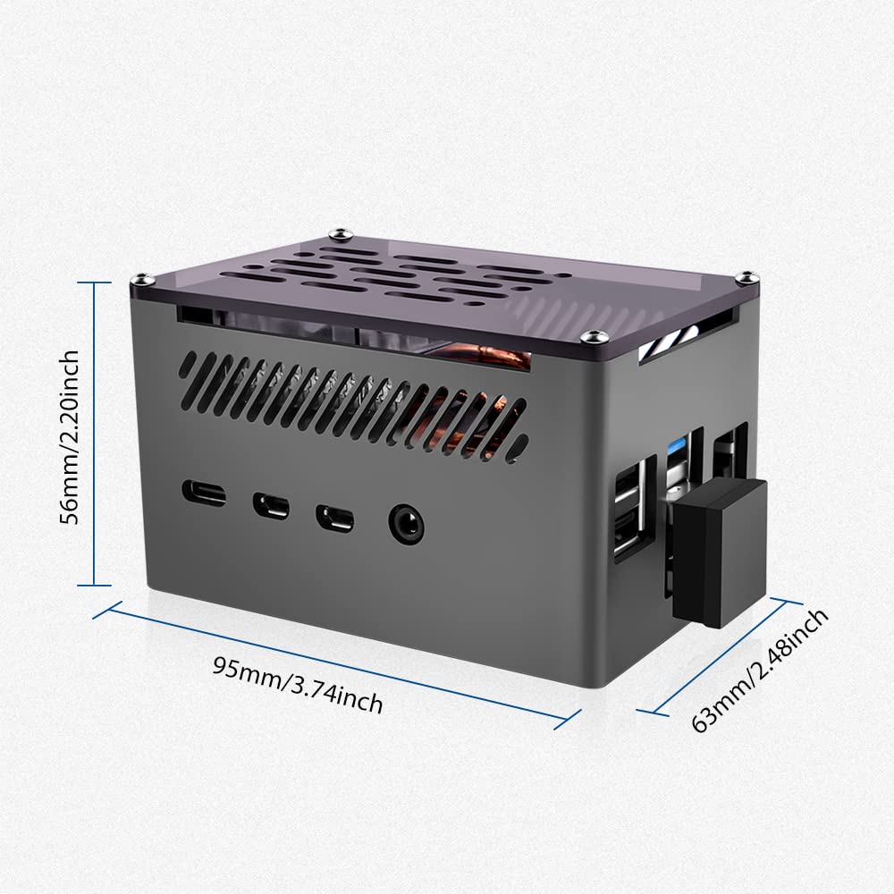 GeeekPi Aluminum NAS Case for Raspberry Pi 4 with ICE Tower Cooler and M.2 SATA SSD Adapter Board, Pi 4 PWM Cooling Fan with Heatsink for Raspberry Pi 4 Model B Only