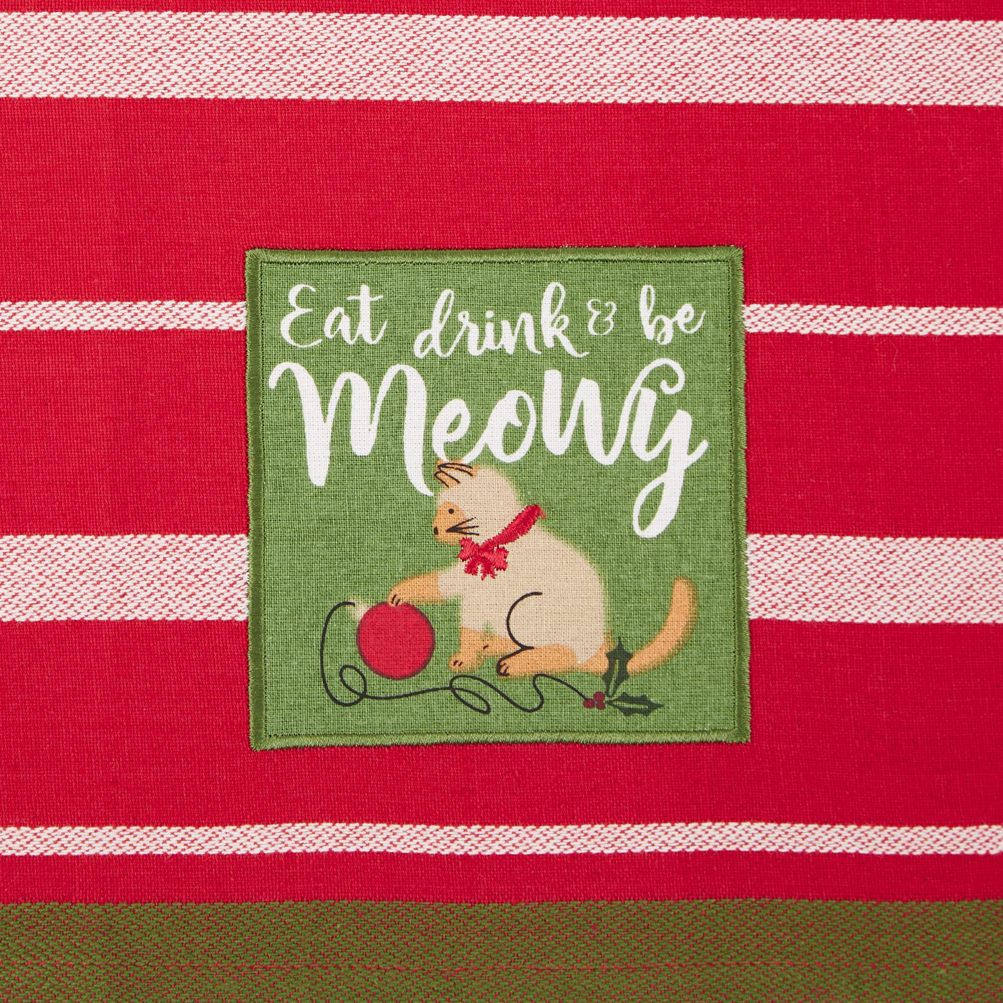 DII Christmas Pets Collection Decorative Kitchen Towels for Dog and Cat Lovers, Dishtowel Set, 18x28, Be Meowy, 2 Count
