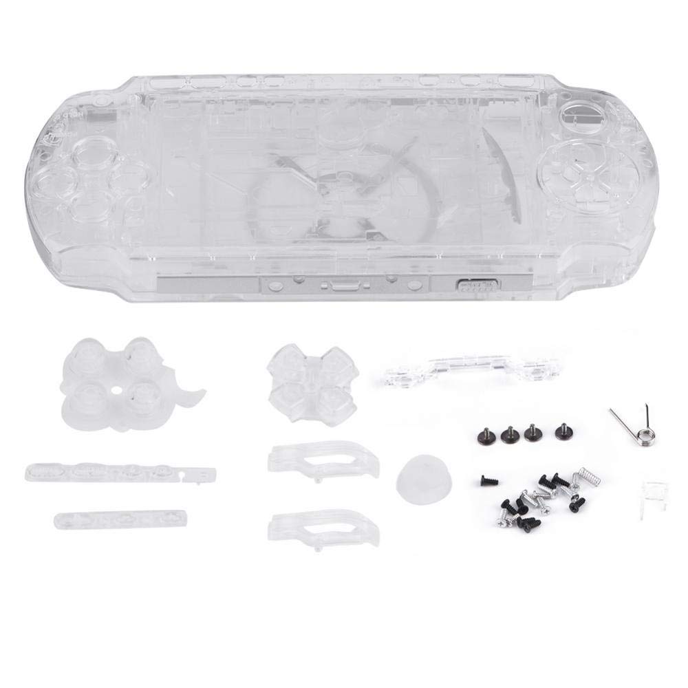 Replacement Full Housing Console Game Shell Case Cover Back Repair Parts for PSP 3000 ,Playstation Portable 3000 System , Shock Absorption and Anti Scratch Design Silver