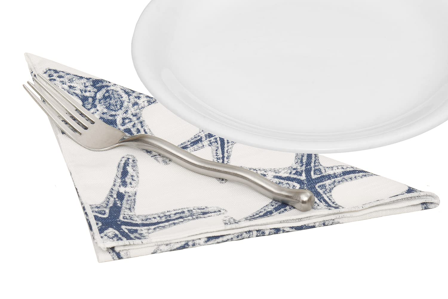 Cloth Napkins Table Linens Linen Napkins Dinner Napkins Nautical Beach Set of 12 Starfish Blue 18" x 18"