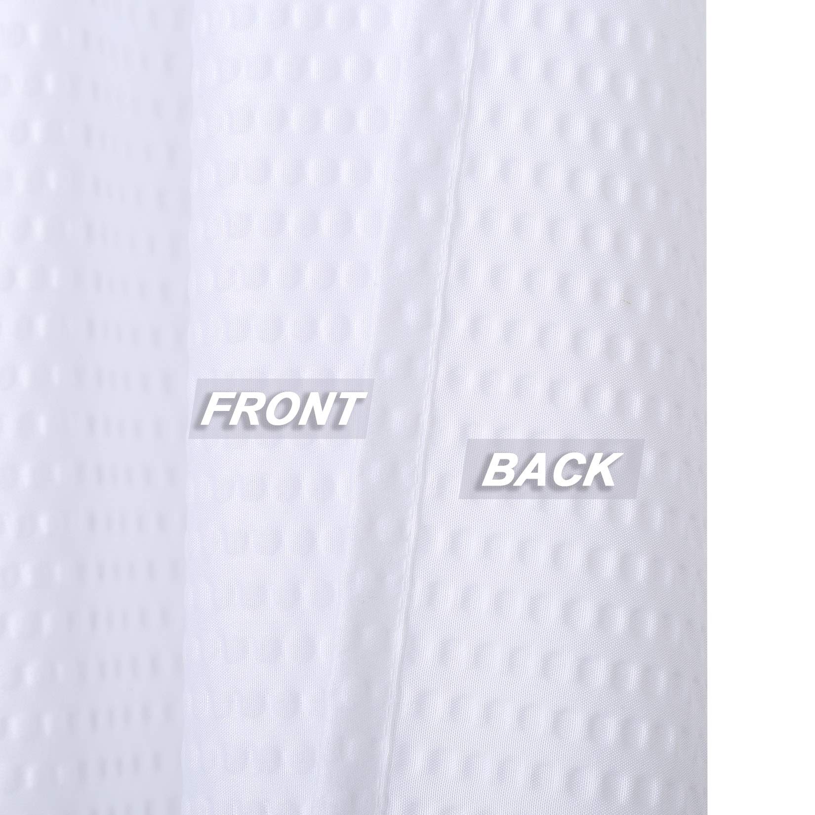 CAROMIO Tier Curtains 36 Inch Length, Embossed Textured Soft Microfiber Rod Pocket Short Cafe Kitchen Curtains Bathroom Window Curtains, White, 30" Wx36 Lx2