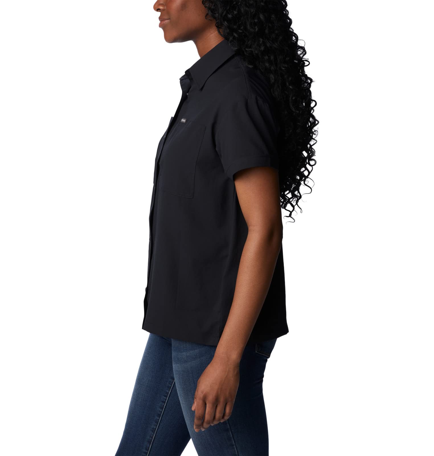 Columbia Women's Silver Ridge Utility Short Sleeve Shirt, Black, X-Large